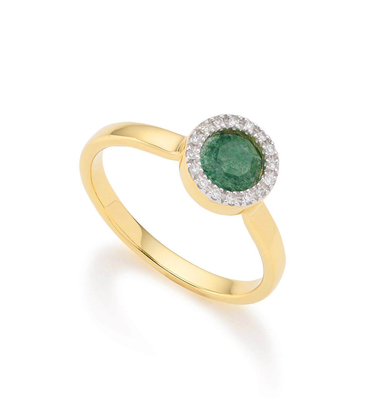 Naida Mini Circle Ring in 18ct Gold Vermeil On Sterling Silver and Green Aventurine | Jewellery ...