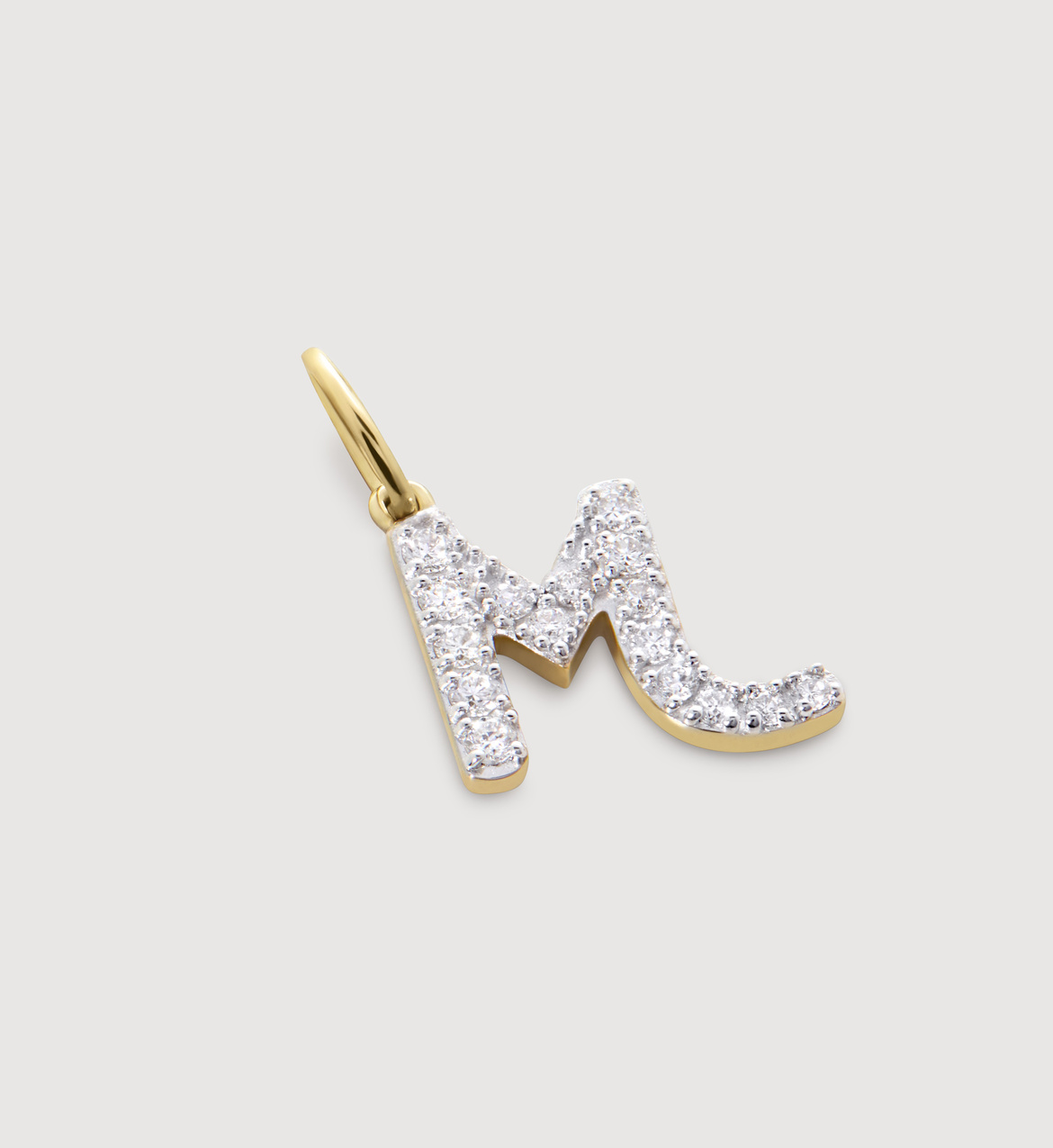 Diamond Initial M Pendant in 14k Solid Gold and Lab Grown Diamond ...
