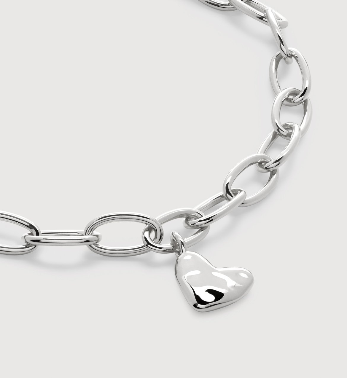 Heart Charm Bracelet in Sterling Silver | Jewellery by Monica Vinader