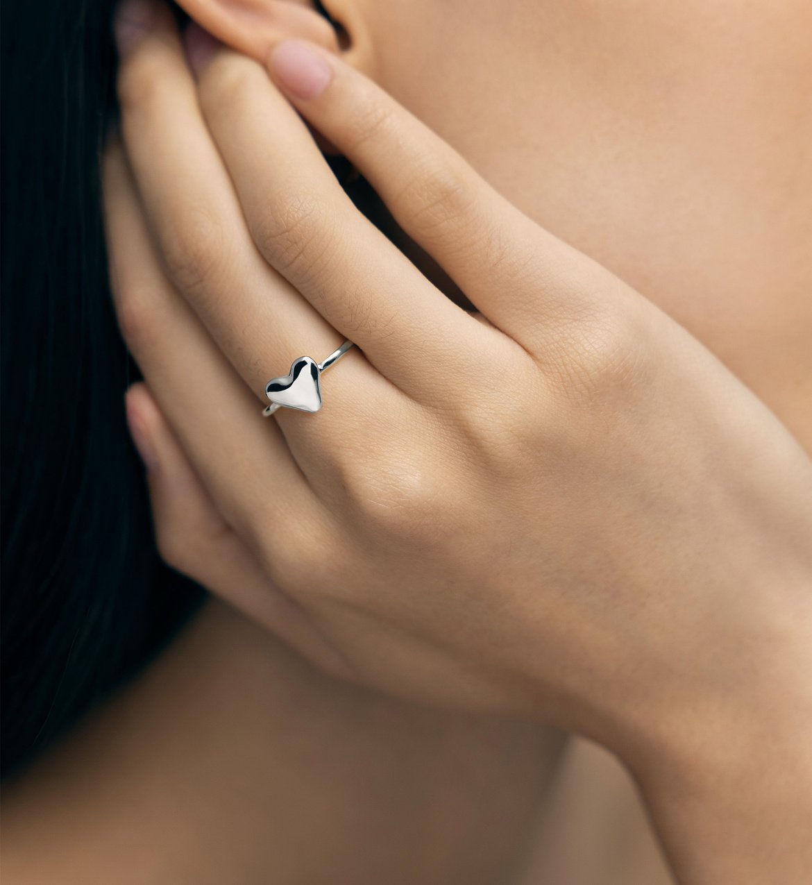 Heart Stacking Ring in Sterling Silver | Jewellery by Monica Vinader