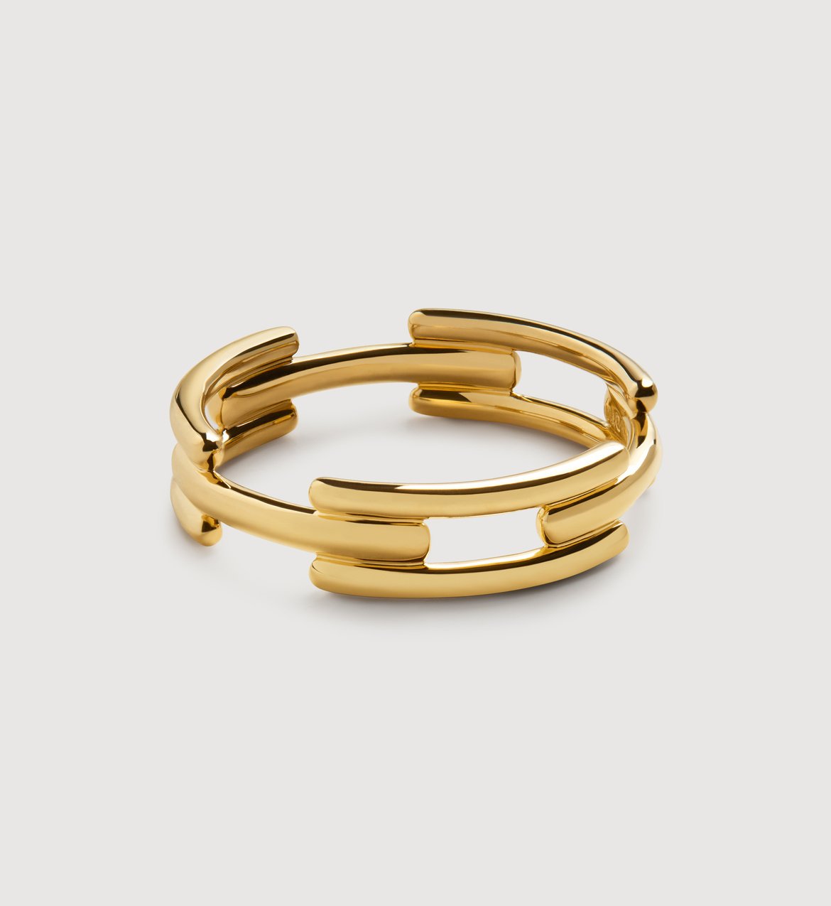 Signature Link Stacking Ring in 18k Gold Vermeil on Sterling Silver | Jewellery by Monica Vinader