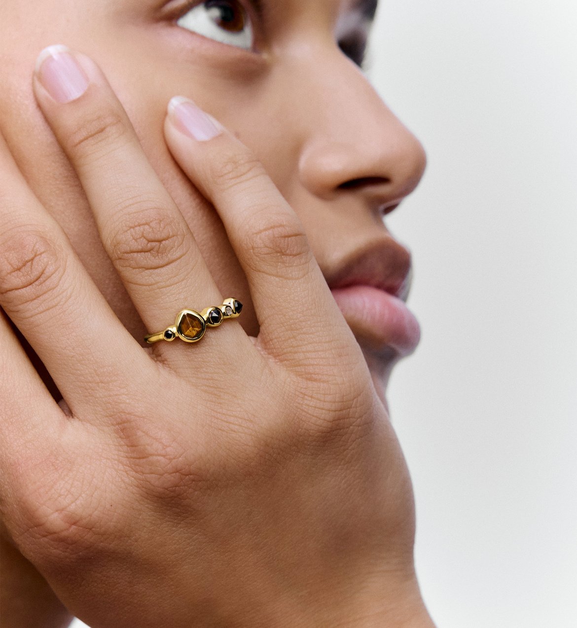 Siren Bezel Multi Gemstone Ring in 18k Gold Vermeil on Sterling Silver ...