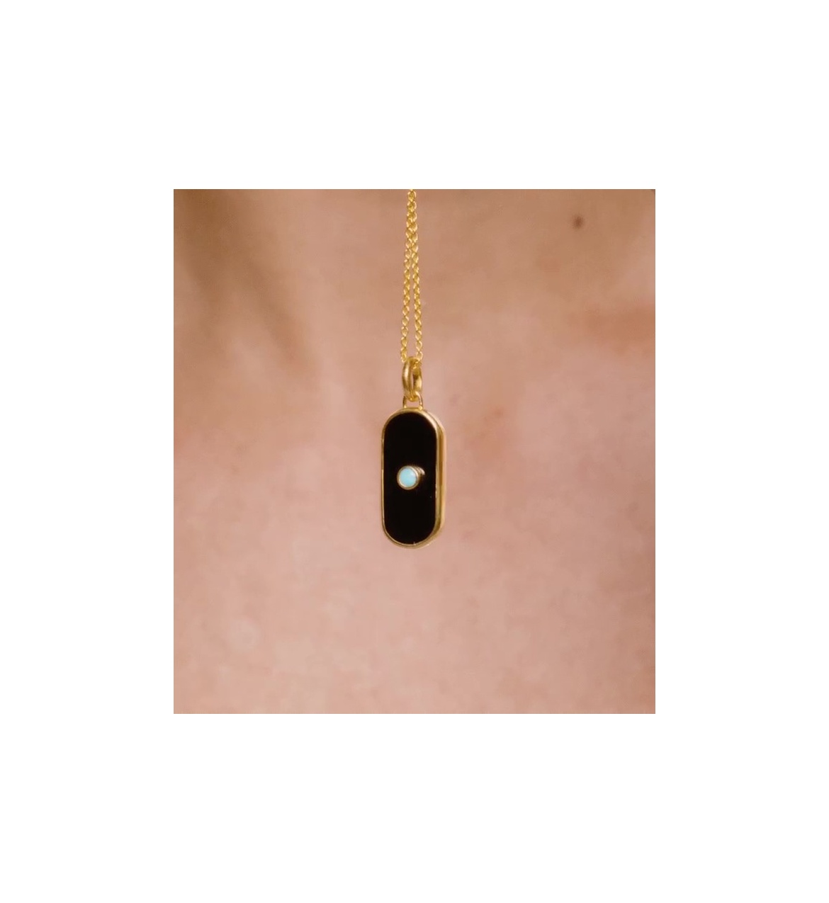 Gemstone Tablet Pendant Charm in 18k Gold Vermeil on Sterling Silver ...