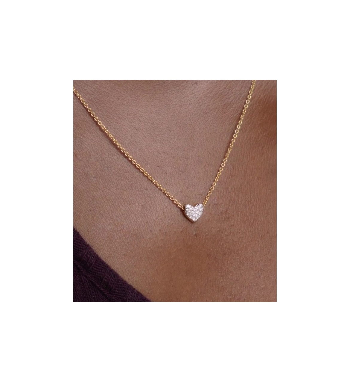 Lab Grown Diamond Heart Necklace Adjustable 41-46cm/16-18’ in Sterling ...