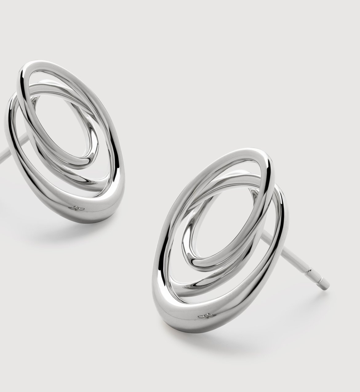 Nura Wrap Stud Earrings in Sterling Silver | Jewellery by Monica Vinader