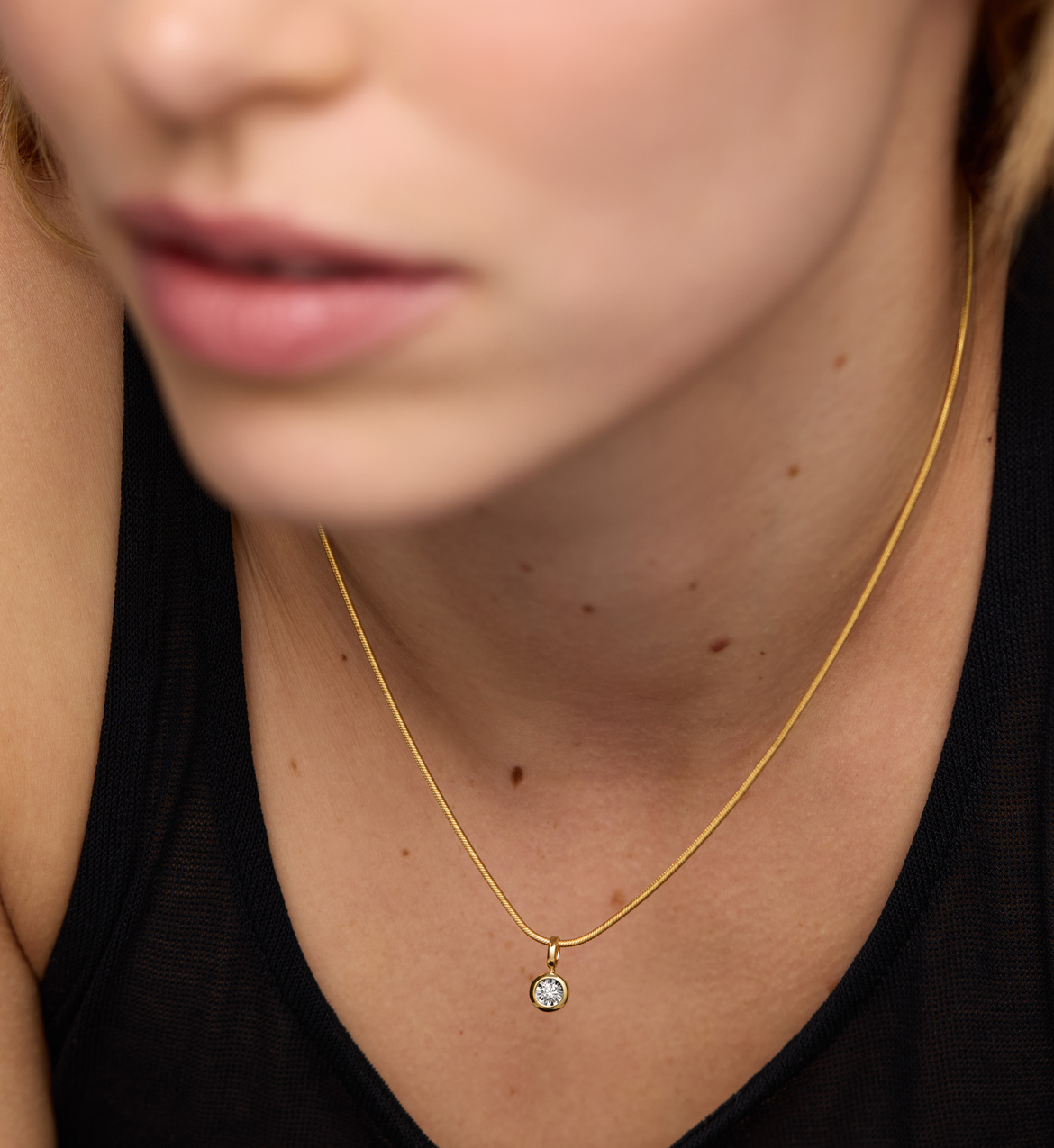 Solitaire Diamond Snake Chain Necklace | Jewellery Sets | Monica Vinader
