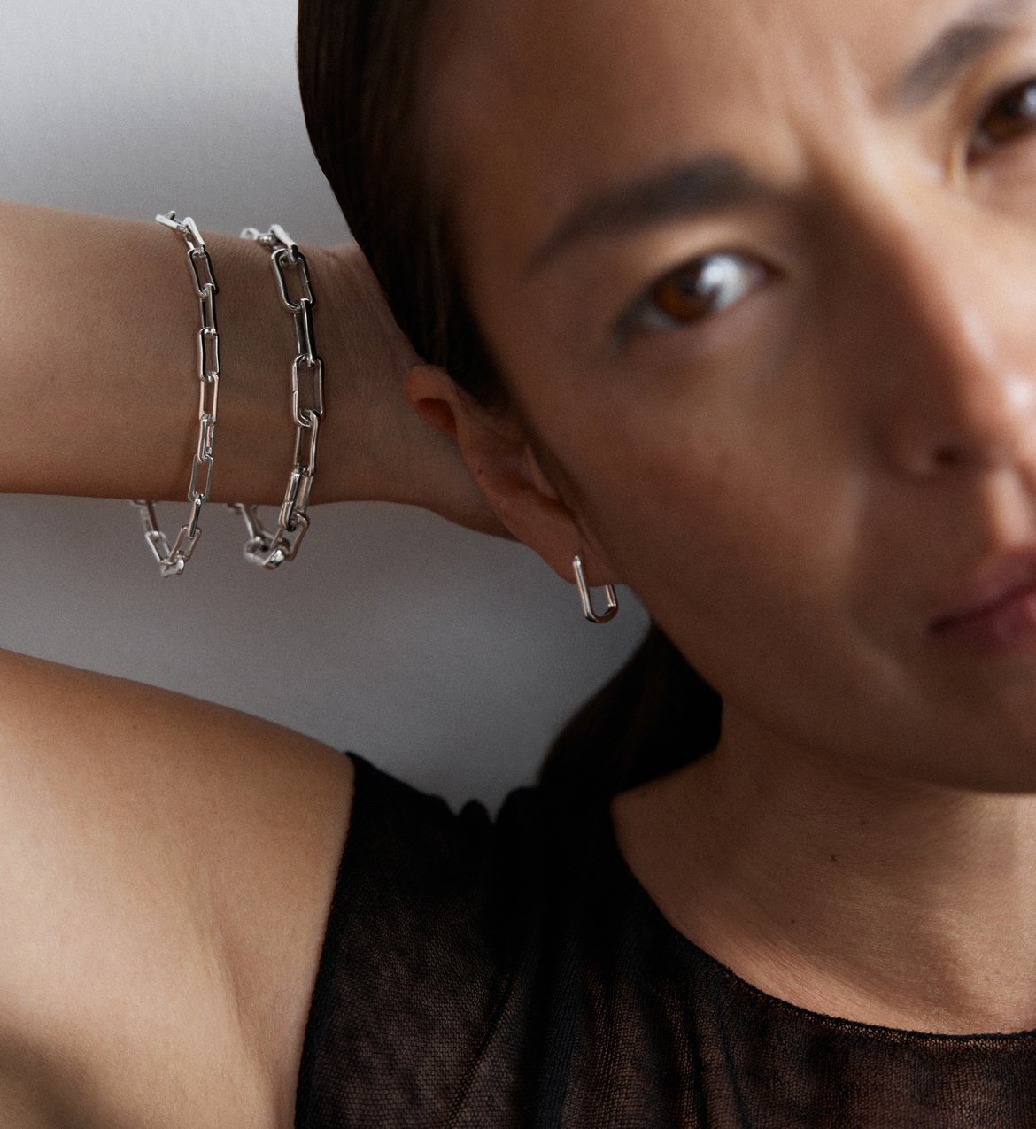 Alta Mini Huggie Earrings in Sterling Silver | Jewellery by Monica Vinader