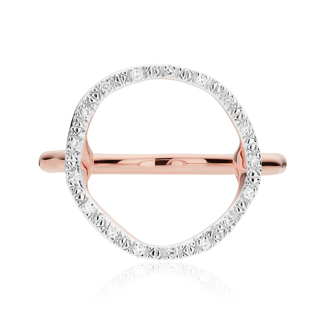 Riva Circle Diamond Ring in 18ct Rose Gold Vermeil on Sterling Silver ...